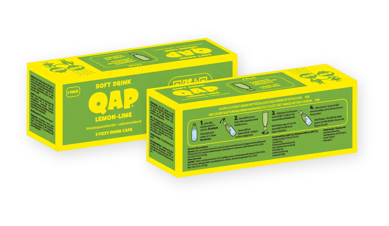 QAP Lemon-Lime 3-pack - QAP | Korkkaa kuplivaan tulevaisuuteen