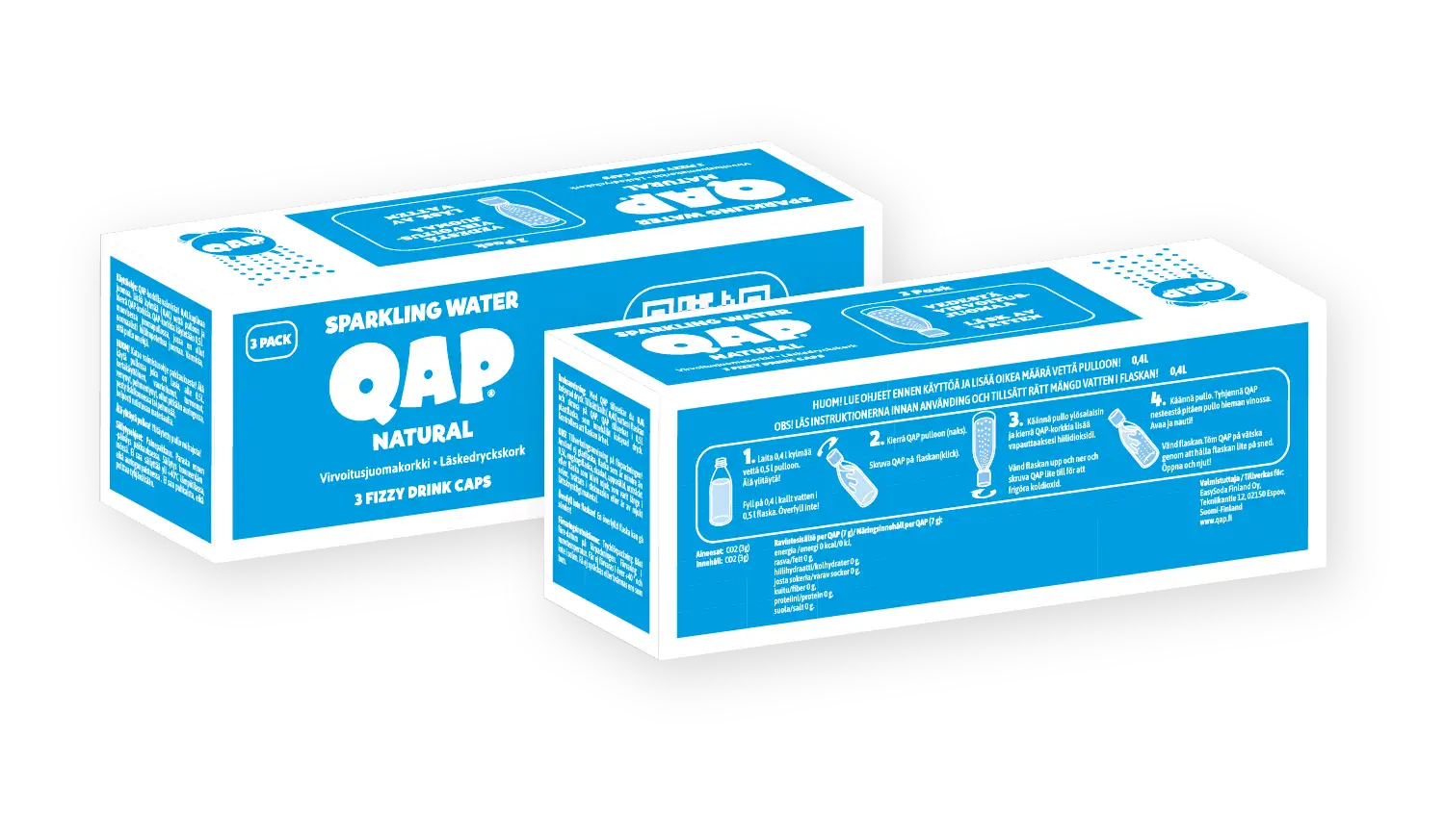 QAP Kuplavesi 3-pack - QAP | Korkkaa kuplivaan tulevaisuuteen